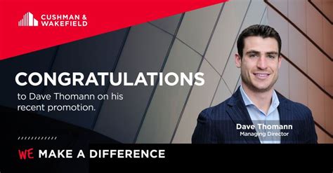 Congratulations To David Thomann On His Recent Promotion To Managing Director Dave This Is