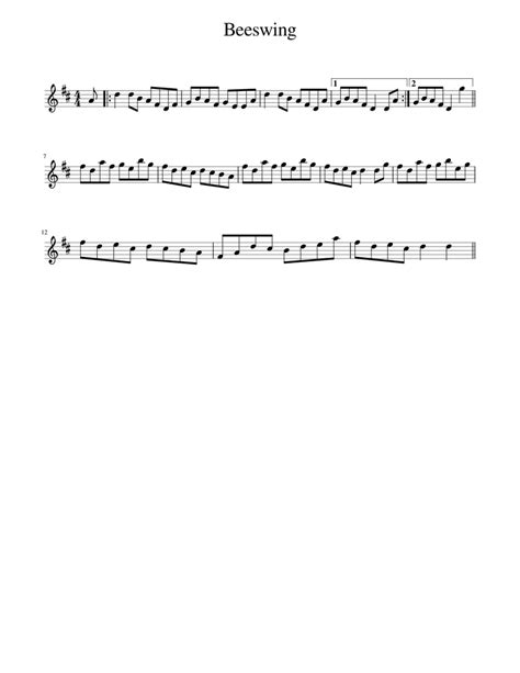 Beeswing Sheet Music For Piano Solo Easy