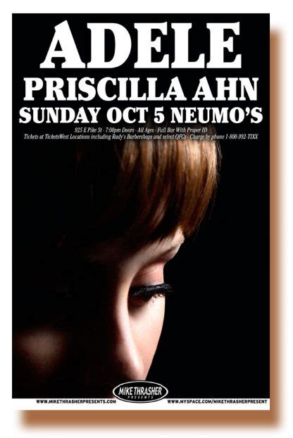 Adele Poster Concert Oct 08 Neumos 11 X 17 Inches Usa Sameday Ship