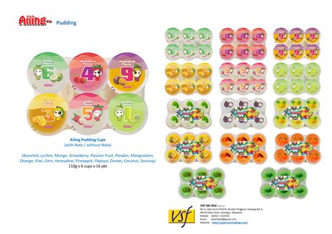 Aiiing Fruit Pudding Cups Aiiing Pudding Cups Mango Flavour Pudding With Nata De Coco 110g X 6