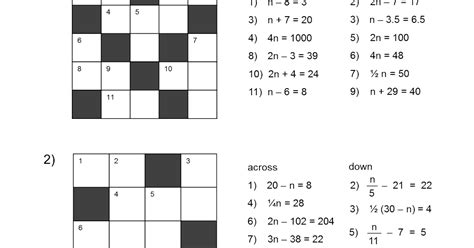 Median Don Steward Mathematics Teaching Linear Equations Cross Puzzles
