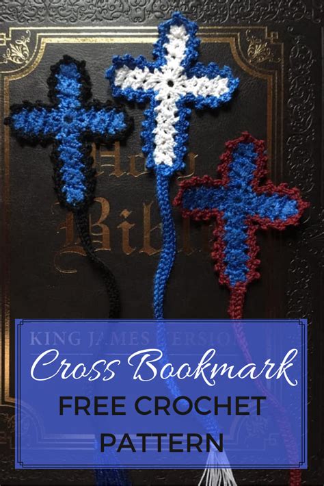Simple Crochet Cross Bookmark Free Pattern
