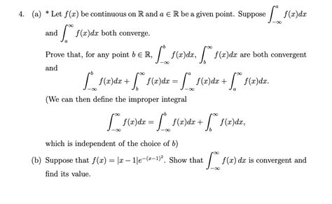Solved Let F X Be Continuous On R And AR Be A Given Chegg