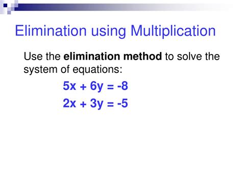 Ppt Tuesday 2910 Swbat Solve Systems Of Equations Using The