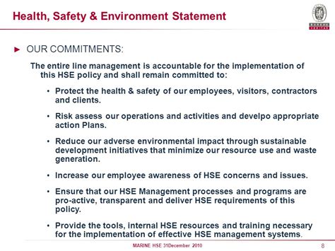 Management Safety Commitment Letter