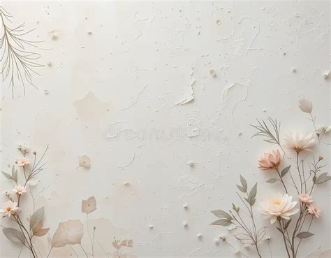 A Textured Off White Background With Delicate Floral Design In Soft