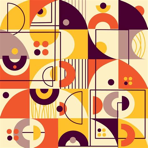 Geometric Mosaic Bauhaus Pattern Modern Geometry Figure Shape Abstract Texture Bauhaus Design