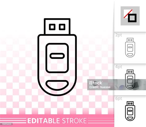Usb 플래시 간단한 검은 선 벡터 아이콘 Usb 메모리에 대한 스톡 벡터 아트 및 기타 이미지 Usb 메모리 Usb 케이블 개념 Istock
