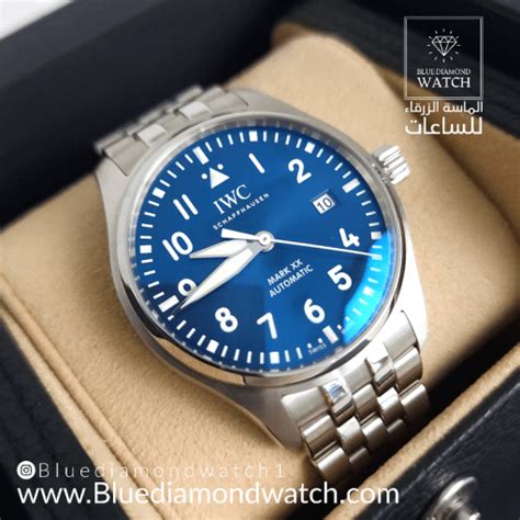 Iwc Pilot Mark Xx Stainless Steel On Bracelet Blue Dial 40mm
