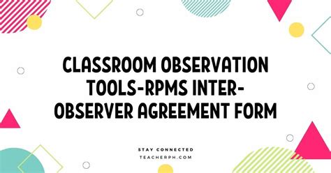 Classroom Observation Tools Rpms Inter Observer Agreement Form Teacherph