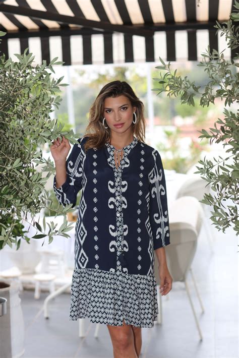 Pomodoro Dress 72505 Navy Casual Collection