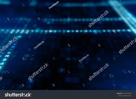 Animation Abstract Blue Technology Background Hexadecimal ภาพประกอบ