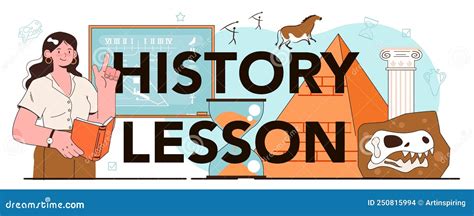 History Lesson Typographic Header History School Subject Stock Vector
