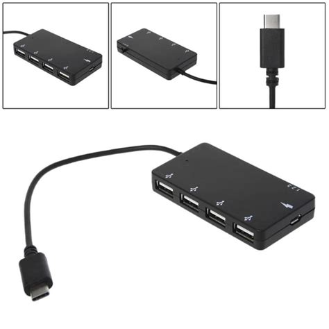 Type C Otg 4 Port Hub Charging Adapter Cable For Smartphone Pc Darazpk