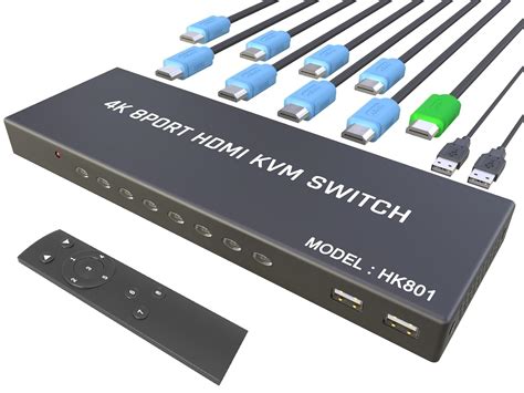 Kvm Switch Hdmi 8 Port Hdmi Switch With Remote Usb Switch Selector For 8 Computers Share