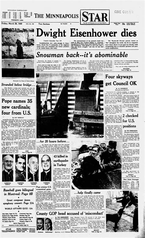 March 28th 1969 Dwight Eisenhower Dies R Minnesota Archived
