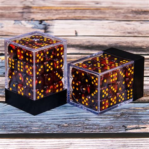 Dark Redblack 12mm D6 Pips Dice12mm D6 Pips Dice