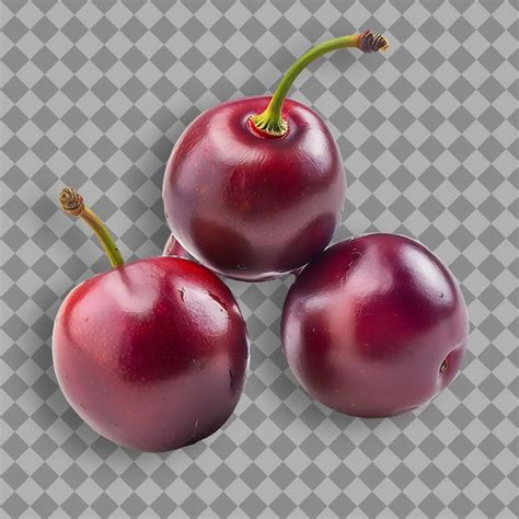 Surinam Cherry Fruit With Small Round Shape And Red Or Purpl Isolated Fruit On Clean Background