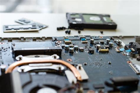 Laptop Disassembling In Repair Shop Close Up Stock Image Image Of