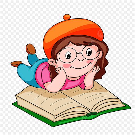 Gambar Gadis Kecil Membaca Buku Berbaring Di Perutnya, Membaca, Buku, Gadis PNG dan PSD untuk ...