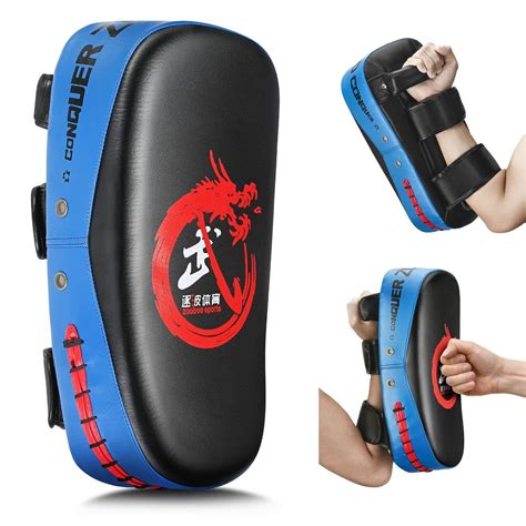 Flexzion Blue Curved Muay Thai Kick Pad For Mma Karate Taekwondo