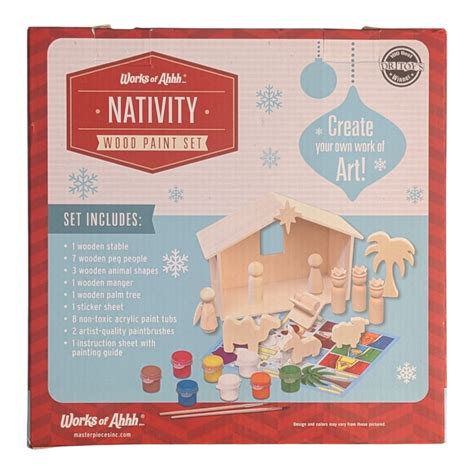 38 Inch Cable Works Of Ahhh Nativity Wood Paint Kit Complete