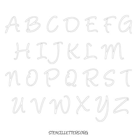 Free Printable Uppercase Letter Stencils Design Style 151 Cursive
