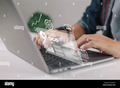 Laptop With Graphs And Charts On The Screen Clipboard Report Target