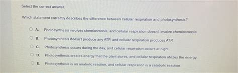 Solved Select The Correct Answer Which Statement Correctly Describes The Difference Between