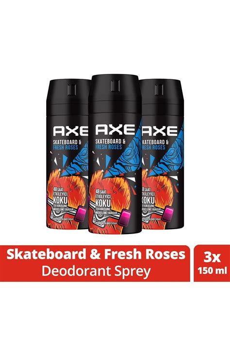 Axe Erkek Deodorant Sprey Skateboard And Fresh Roses 48 Saat Etkileyici