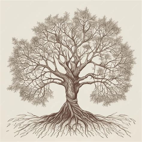 Premium Photo Tree Of Life Line Art Drawing Illustration