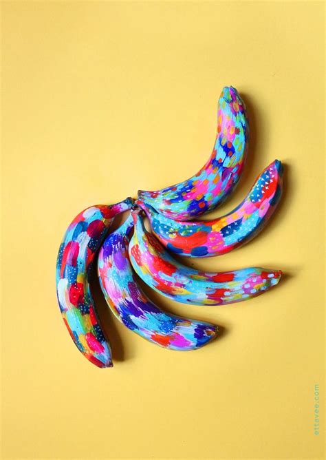 Colorful Bananas Art Pop Diy Colorful Banana Painting Abstract