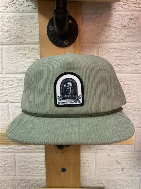 Surfer Hat Light Green Corduroy Tombstone Patch 3bb Cafe