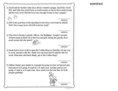 Math Worksheets For 4th Grade Word Problems At Sam Hamby Blog