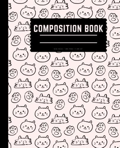 Composition Notebook Kawaii Composition Notebook Chubby Cat Pattern Pink Kawaii Korean