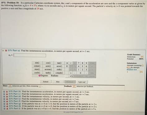 Solved 0 Problem 10 In A Particular Cartesian