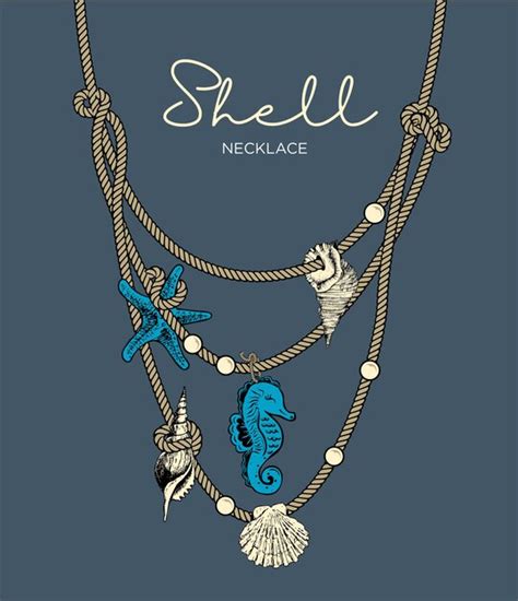 Premium Vector Shell Necklace Illustration