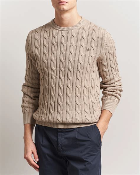 Morris Ethan Cable O Neck Khaki At