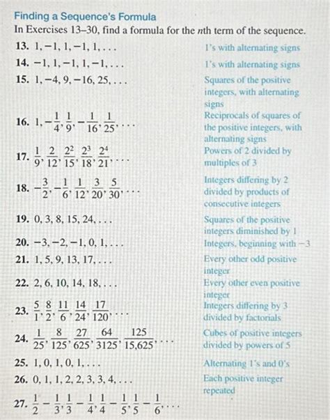 Solved Finding A Sequence S Formula In Exercises Find Chegg