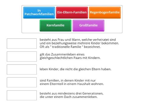 Familienformen Match Up