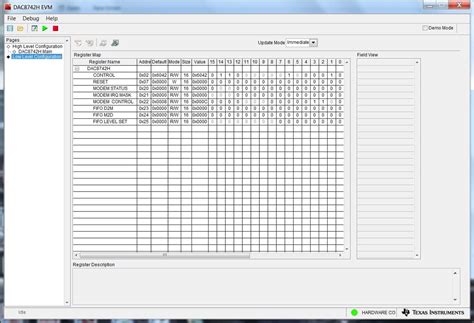 Dac8742hevm Readwrite The Low Level Configuration In Gui Data Converters Forum Data
