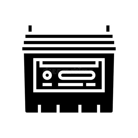 Flooded Lead Acid Battery Glyph Icon Vector Illustration Stock