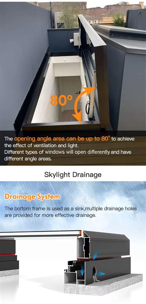 Remote Control Double Glazed Electric Automatic Skylights Roof Window