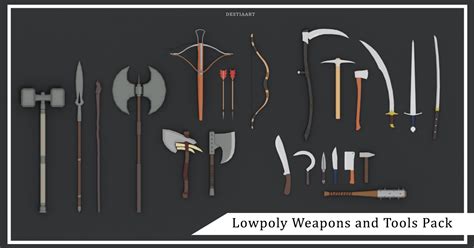 Lowpoly Weapons And Tools Pack 3d Props Unity Asset Store