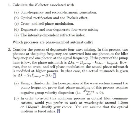 Calculate The K Factor Associated With A Sum Frequency And Second