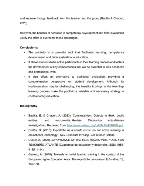 The Portfolio A Tool For Learning Competency Development And