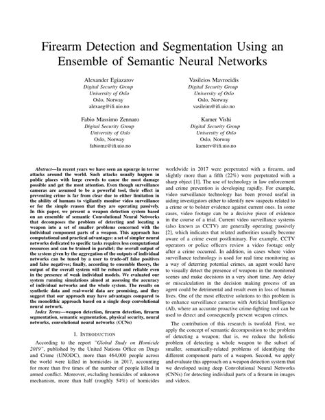 Pdf Firearm Detection And Segmentation Using An Ensemble Of Semantic Neural Networks