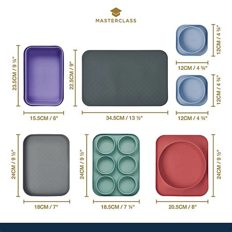 Masterclass 7pc Bakeware Set Baking Sheet Cake Pan 2 X Pie Basins 6