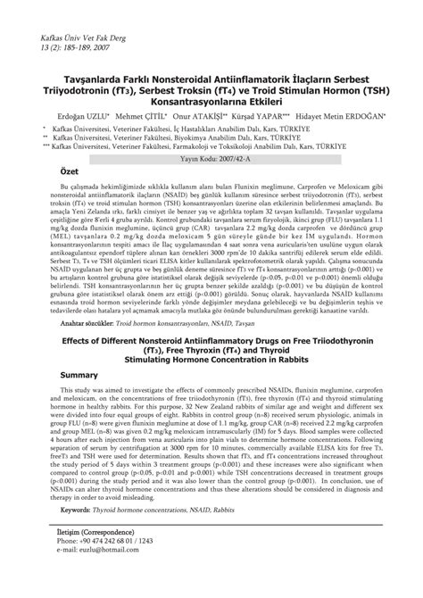 Pdf Effects Of Different Nonsteroid Antiinflammatory Drugs On Free