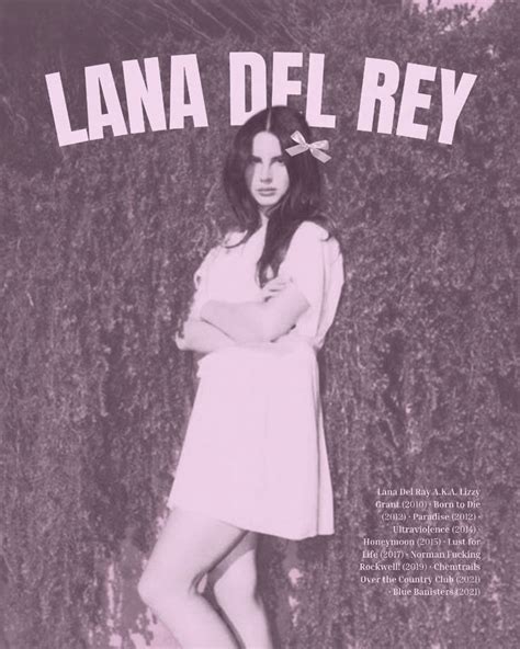 Lana Del Rey Poster Pink By Me Music Poster Lana Del Rey Graphic